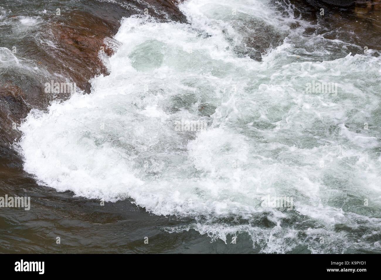 water resources, rafting, travelling concept. rough waters of river are ...