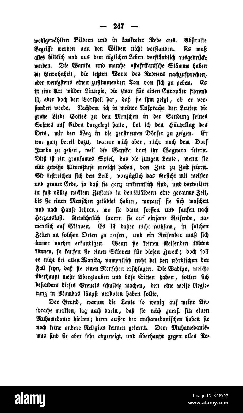 A reference to the travel book 'Reisen in Ostafrika' by Johann Ludwig ...