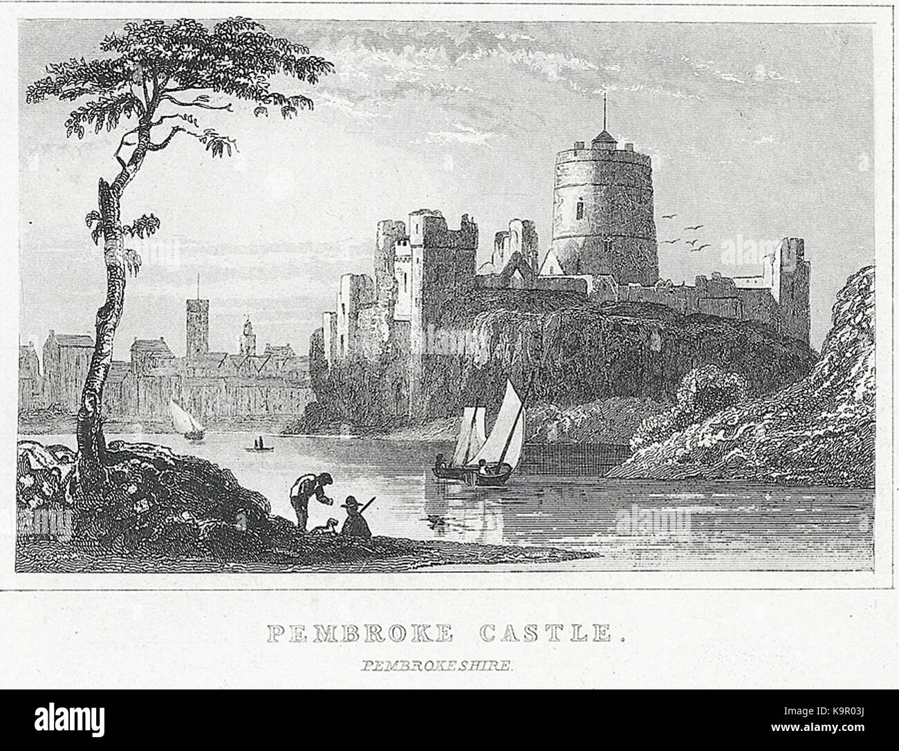 Pembroke castle drawing hi-res stock photography and images - Alamy