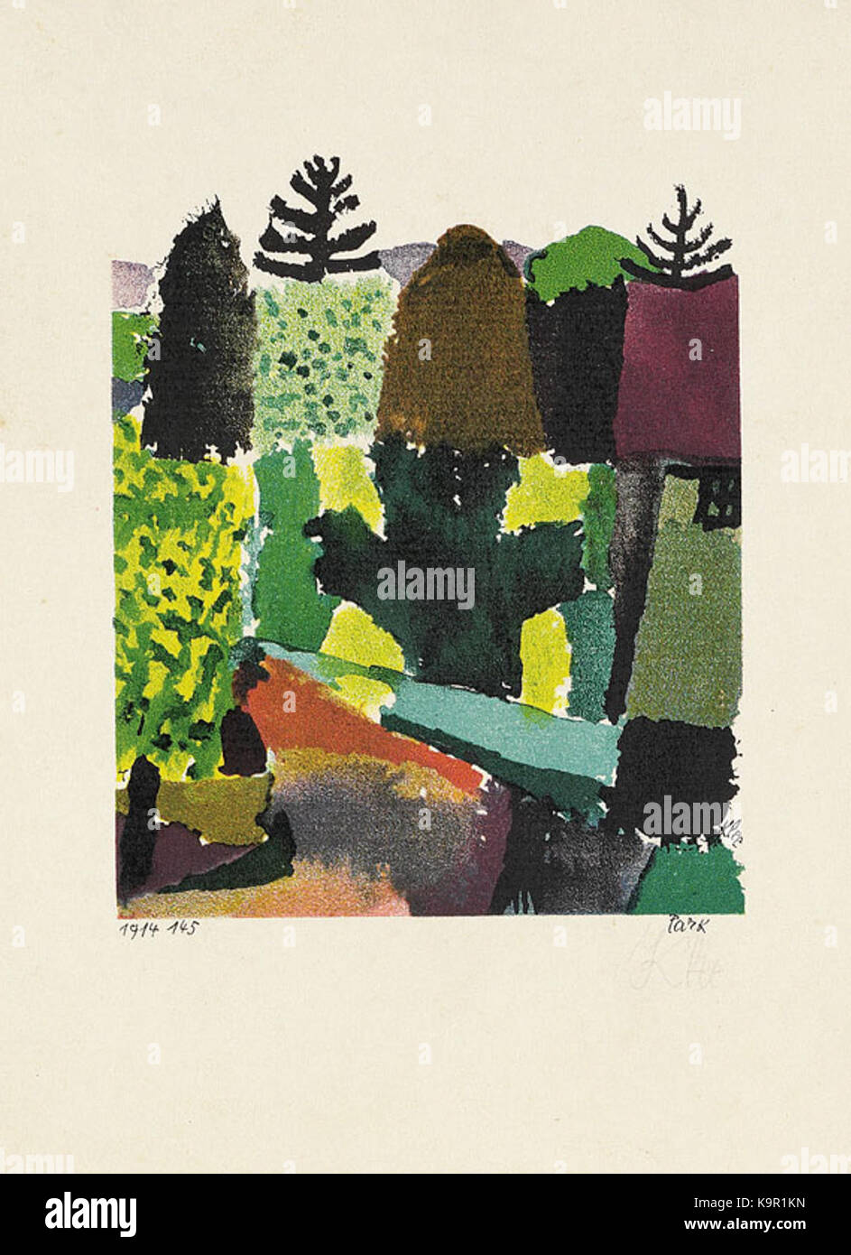 Paul Klee Park Lithograhie 1920 after watercolor 1914 Stock Photo - Alamy