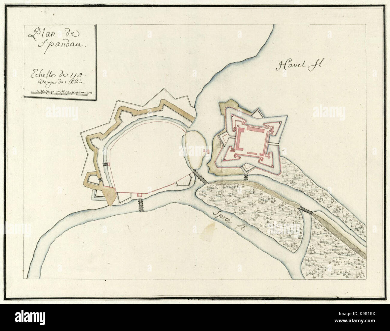 Plan de Spandau 1751 1770 Stock Photo - Alamy