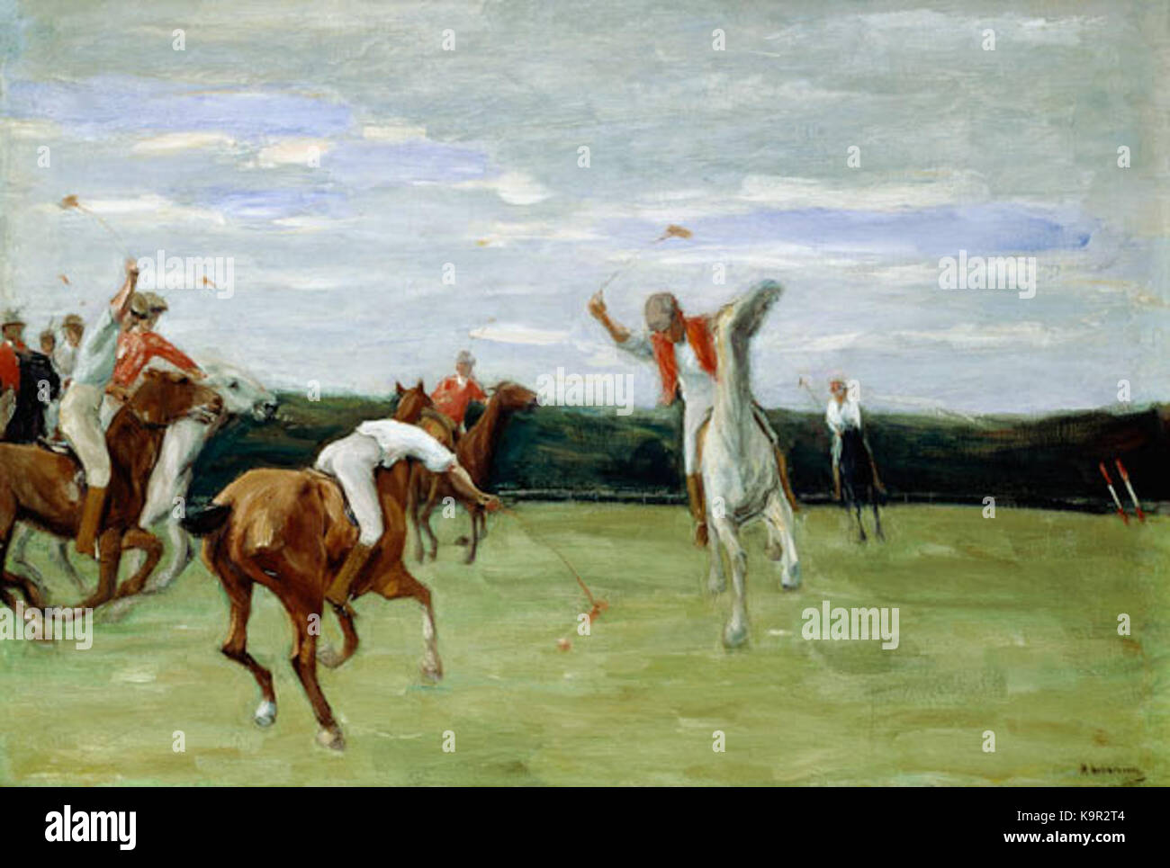 This image captures a polo game in Jenischpark, Hamburg, showcasing the ...
