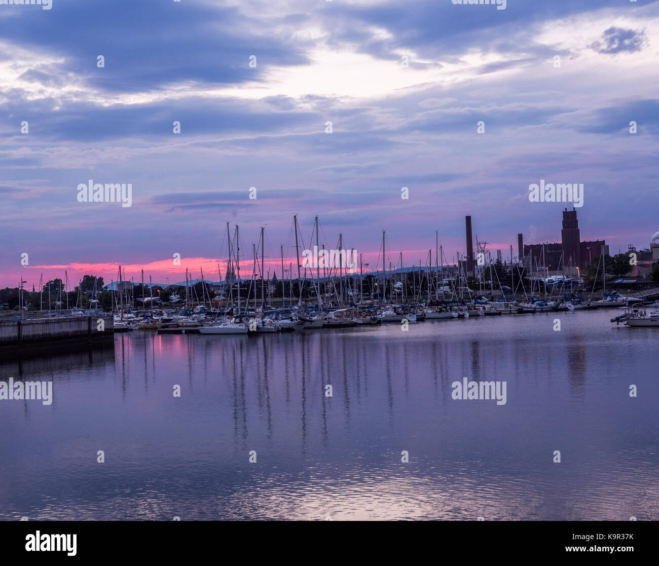 Beautiful sunset during summers at Quai Saint-André, Ville de Québec ...