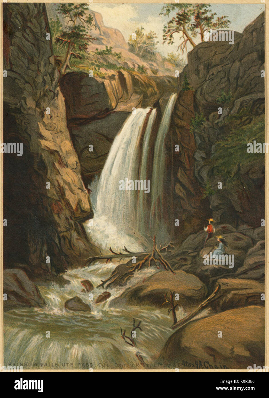 Rainbow Falls, Ute Pass, Colorado (Boston Public Library Stock Photo ...