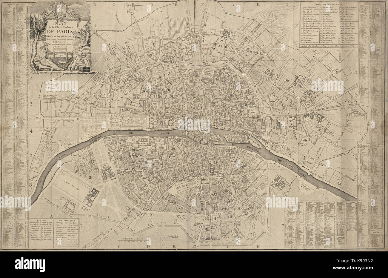 Plan de la ville et faubourg de Paris no nb krt 00706 Stock Photo - Alamy