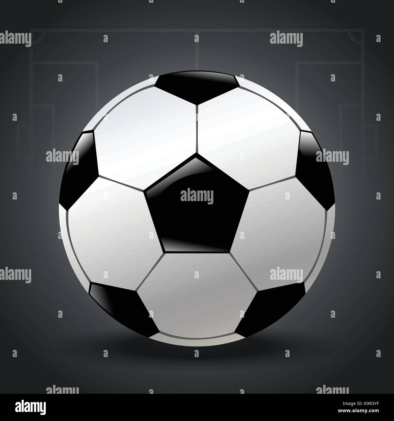 Isolated Realistic football design on gray background, vector ...