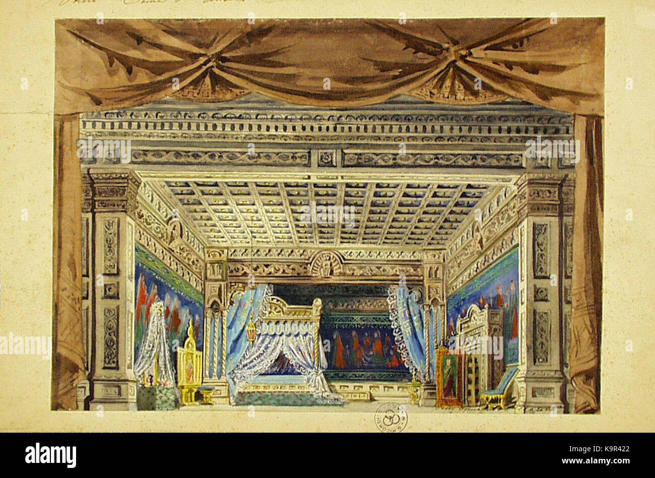 Otello set design act 4 Teatro Costanza 1887 Giovanni Zuccarell Stock Photo - Alamy