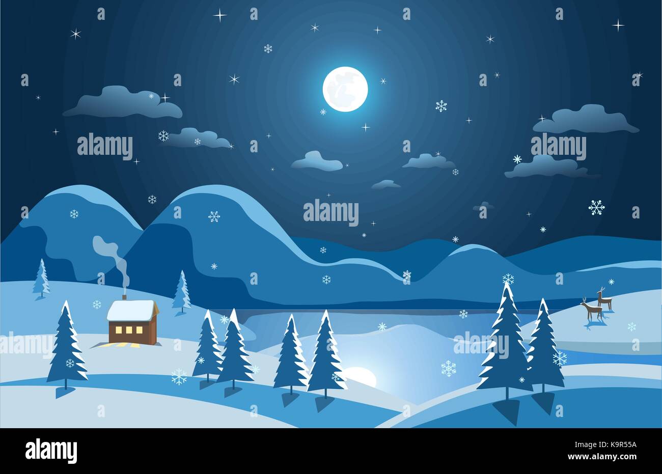 Winter nature landscape Stock Vector Image & Art - Alamy