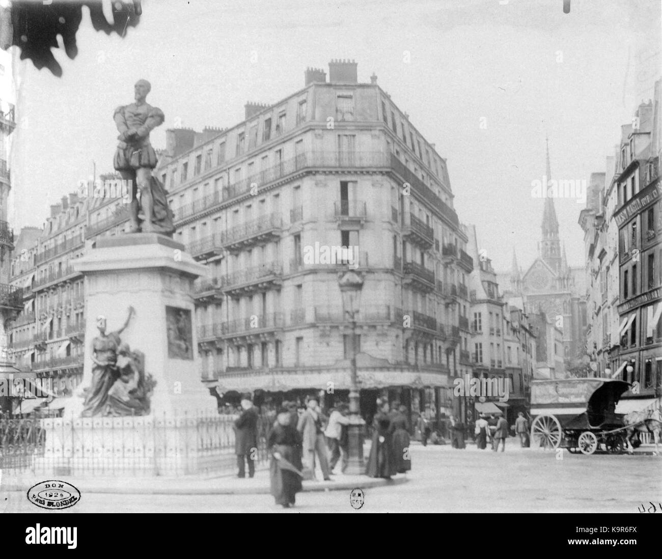 A photograph of Place Maubert in Paris by Eugène Atget, depicting the ...