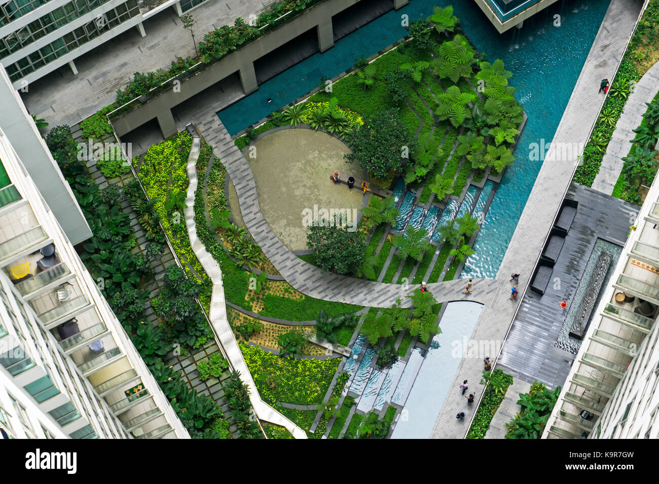 Aerial view of beautiful tropical landscaped garden Stock Photo - Alamy