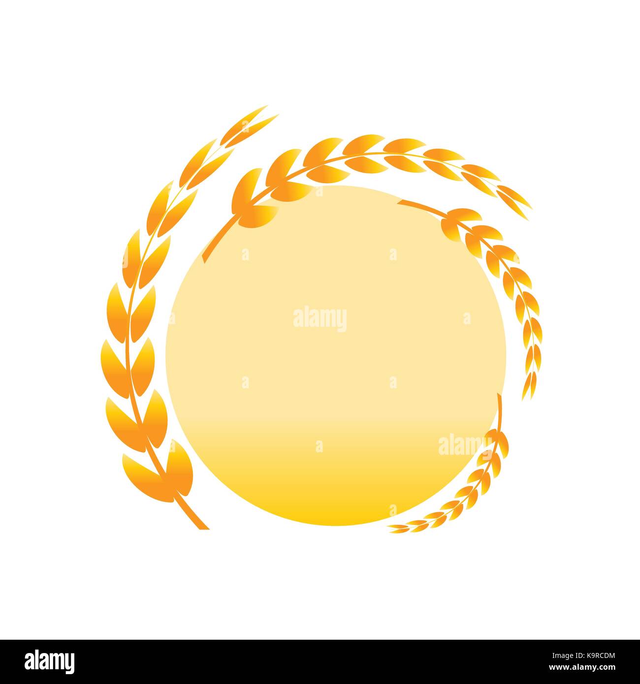 ears of wheat with a circle illustration, wheat circle, icon design ...