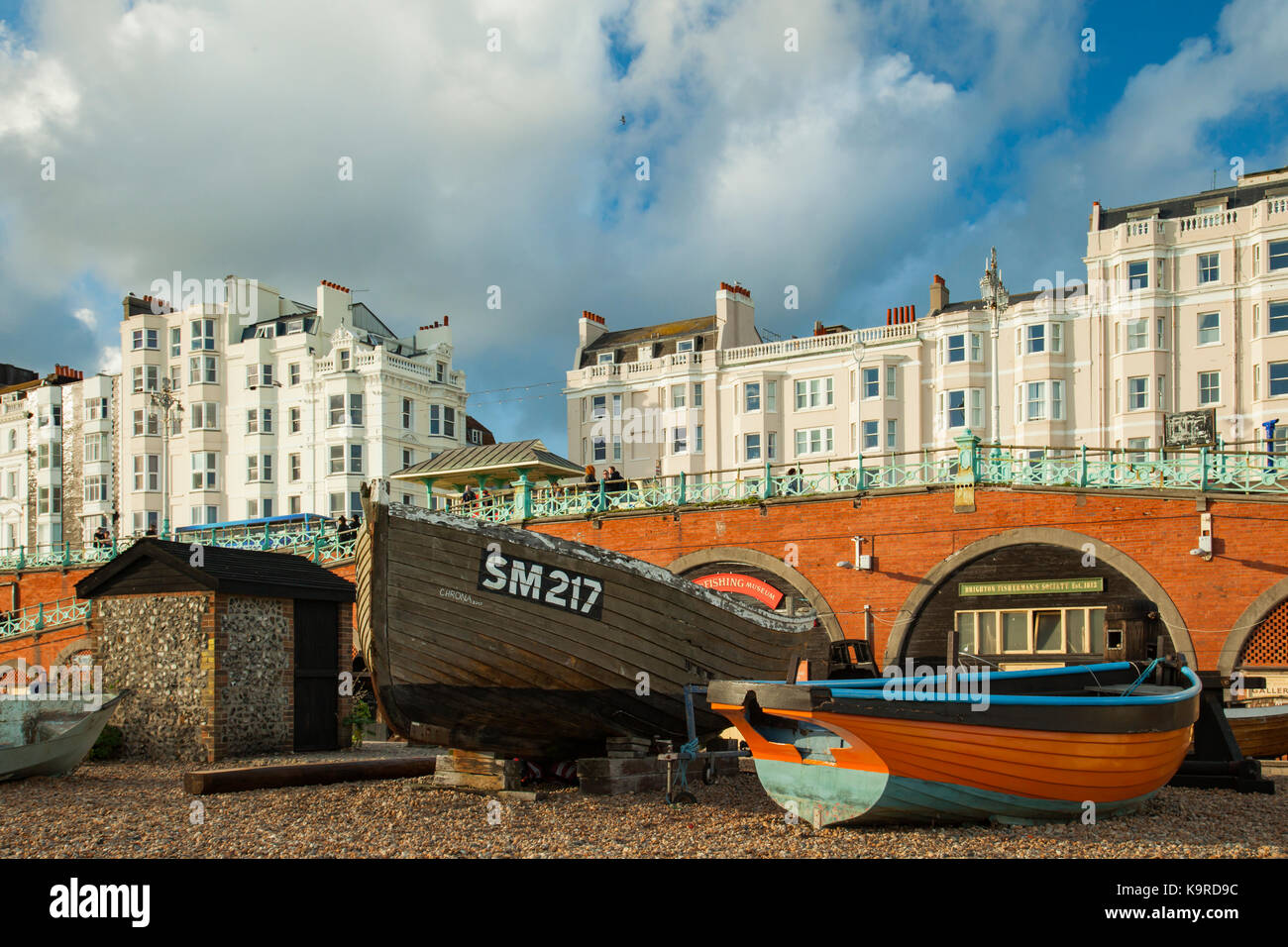 Late summer afternoon at the Fishing Museum on Brighton seafront, East ...
