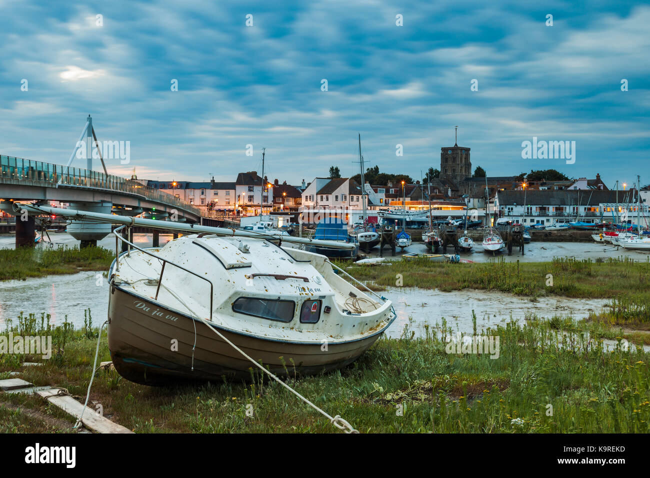 Evening on river Adur in Shoreham-by-Sea, West Sussex, England Stock ...