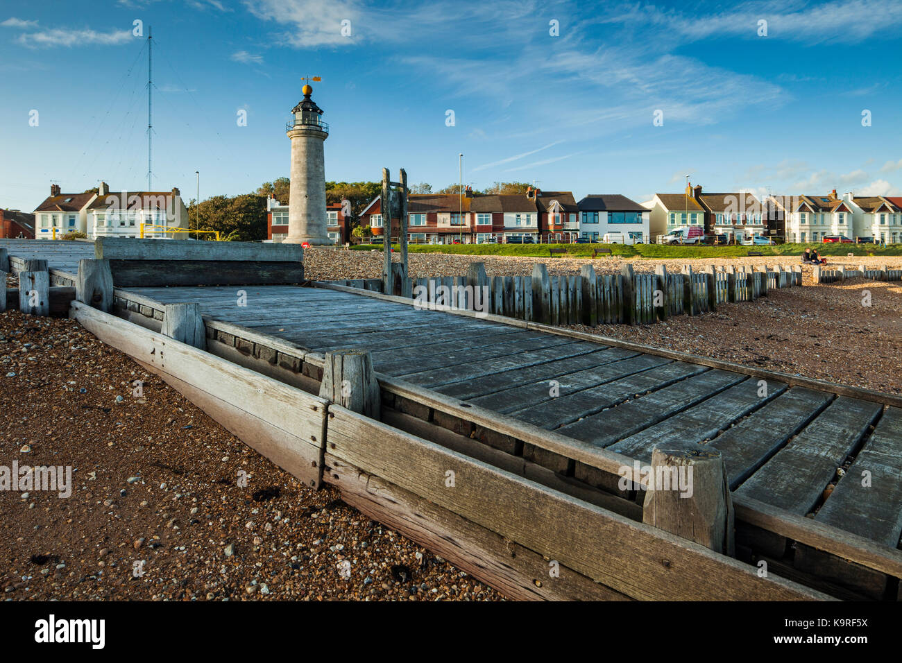 Summer afternoon on the beach in Shoreham-by-Sea, West Sussex Stock ...