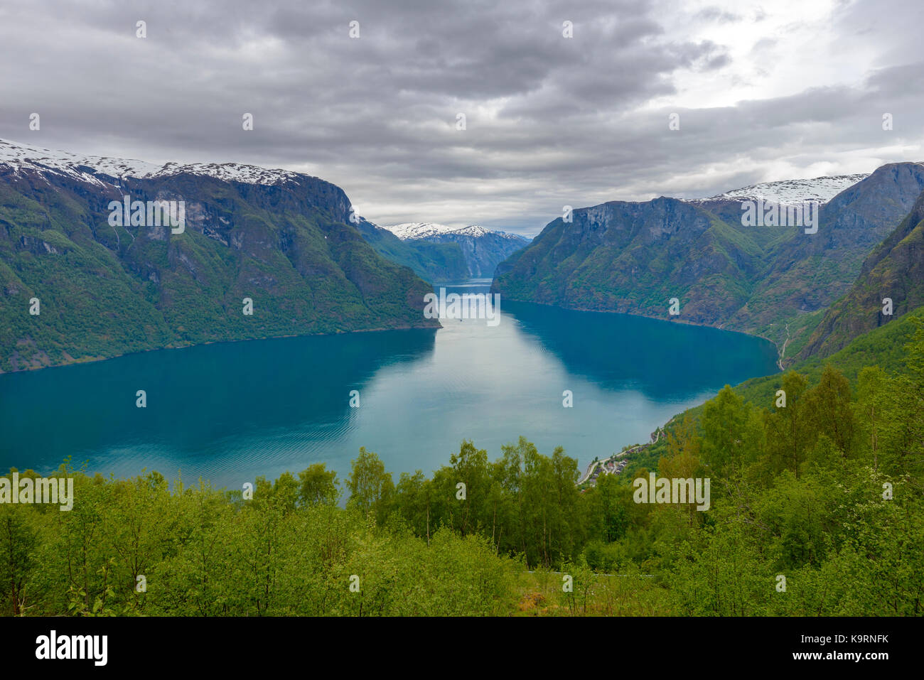 Aurlandsfjord seen from Stegastein Overlook, The West Norwegian Fjords ...