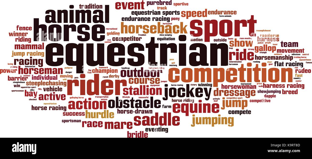 Equestrian word cloud concept. Vector illustration Stock Vector Image ...