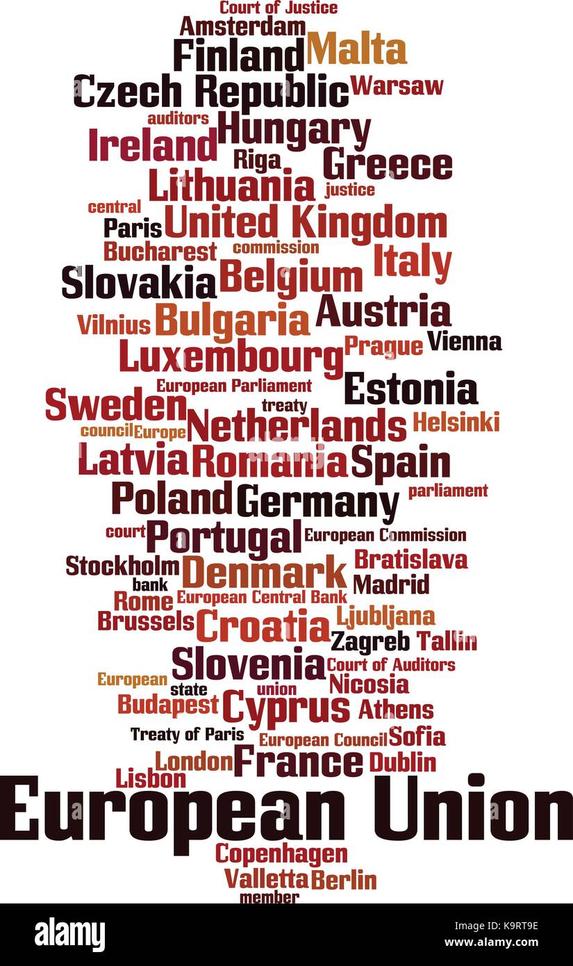 European Union word cloud concept. Vector illustration Stock Vector ...