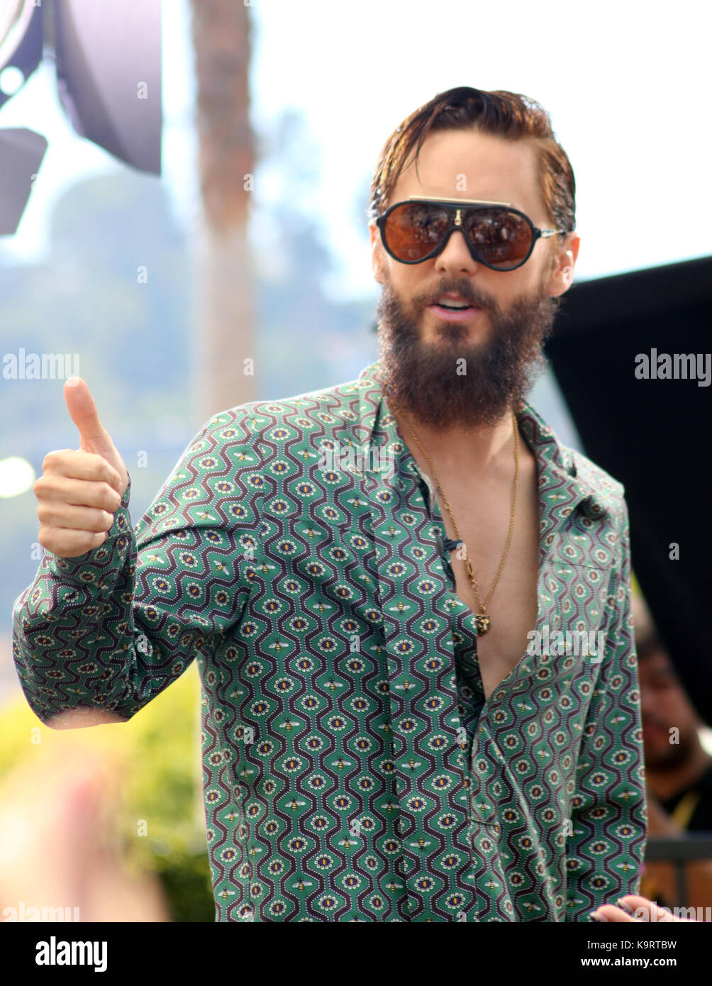 Jared Leto arrives for his interview on the entertainment show 'Extra ...