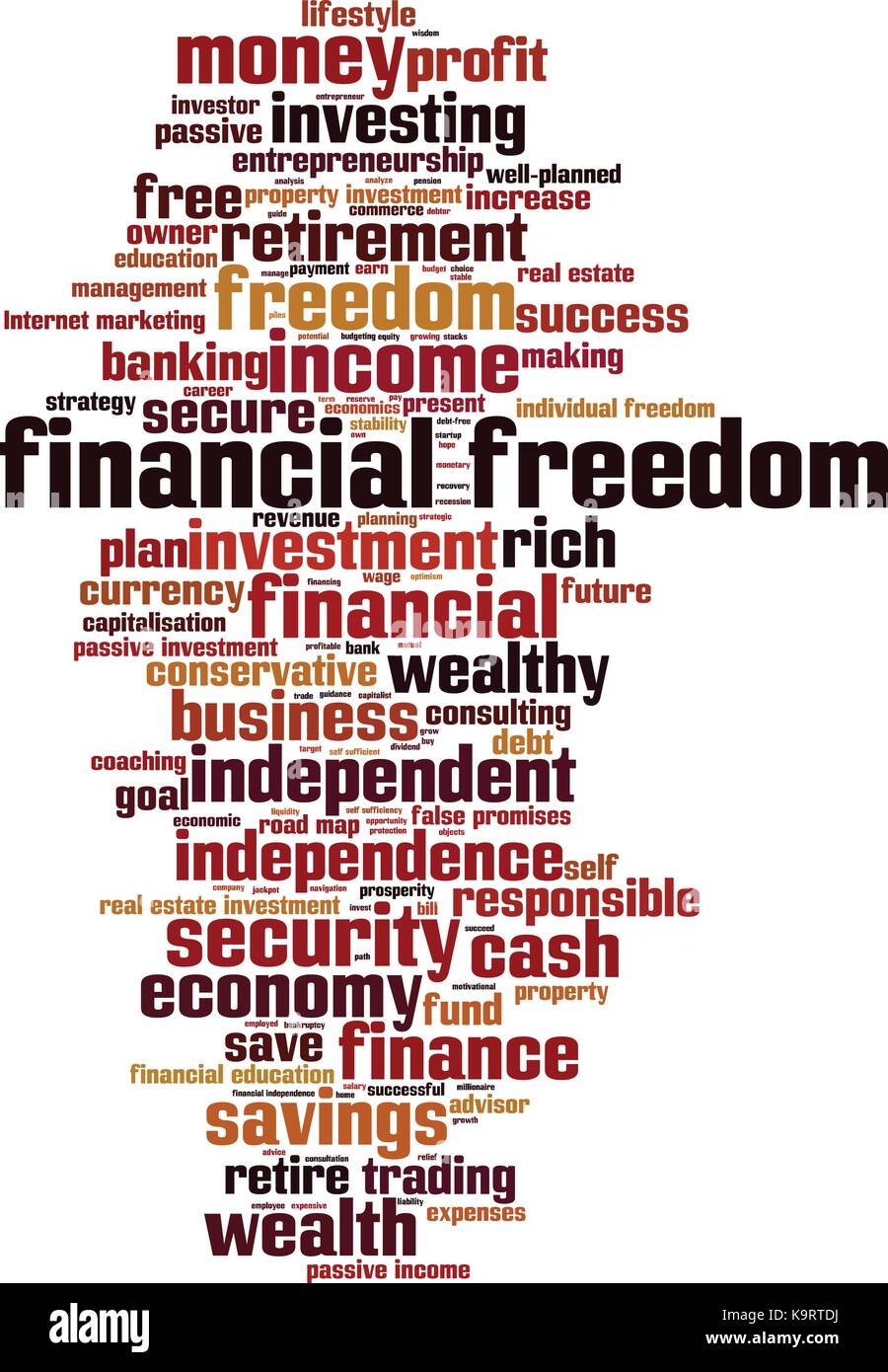 Financial freedom word cloud concept. Vector illustration Stock Vector ...