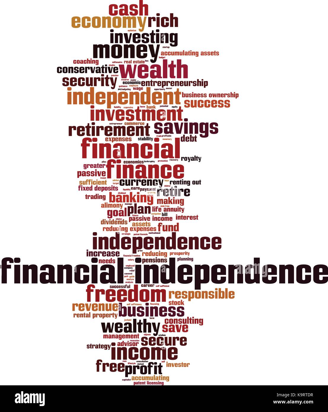 Financial independence word cloud concept. Vector illustration Stock ...