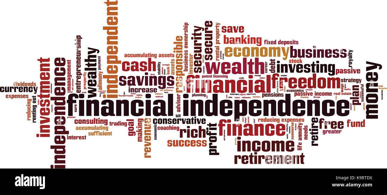 Financial independence word cloud concept. Vector illustration Stock ...