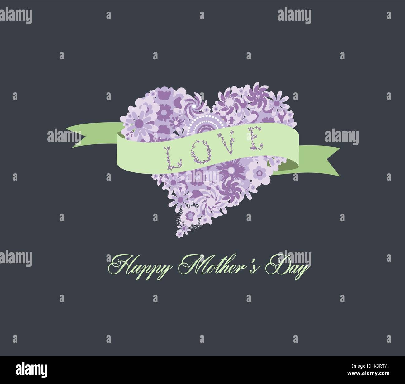 flower shape heart happy mothers day Stock Vector Image & Art - Alamy