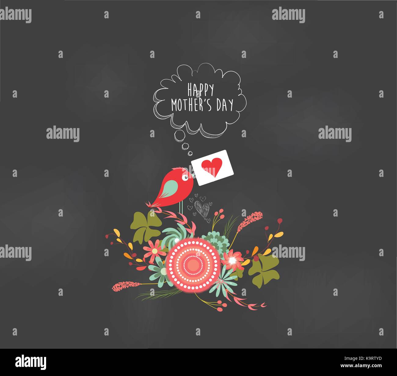 Mothers day floral and bird card Stock Vector Image & Art - Alamy