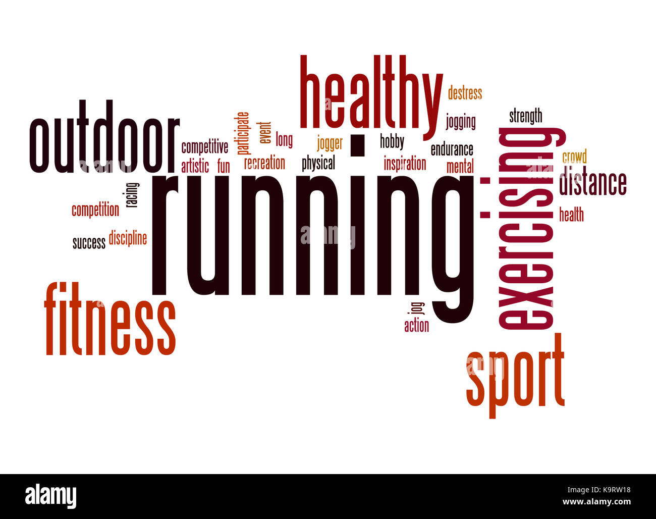 Running word cloud Stock Photo - Alamy