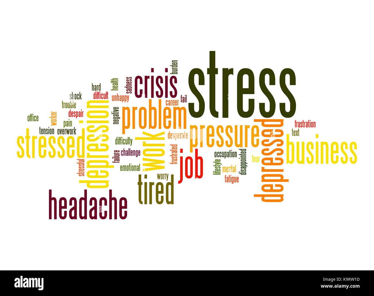 Stress word cloud Stock Photo - Alamy