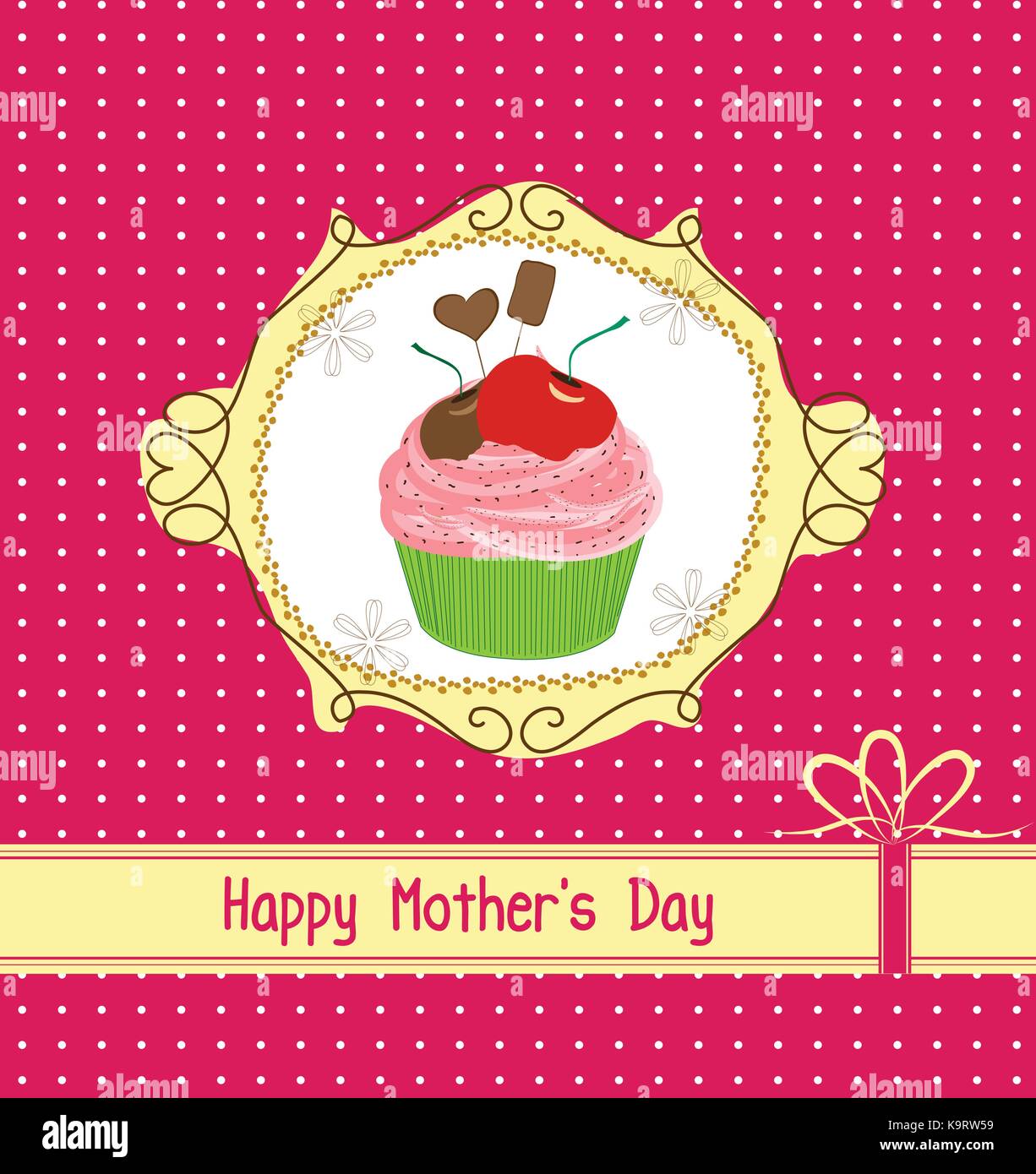 mothers day card with cupcake Stock Vector Image & Art - Alamy