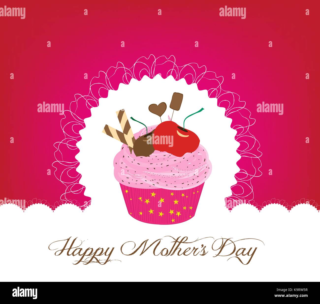 cupcake cute happy mothers day card Stock Vector Image & Art - Alamy