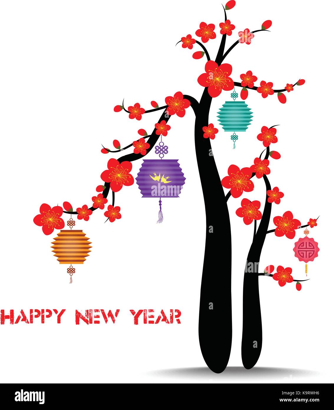 Red lanterns spring festival Cut Out Stock Images & Pictures - Alamy