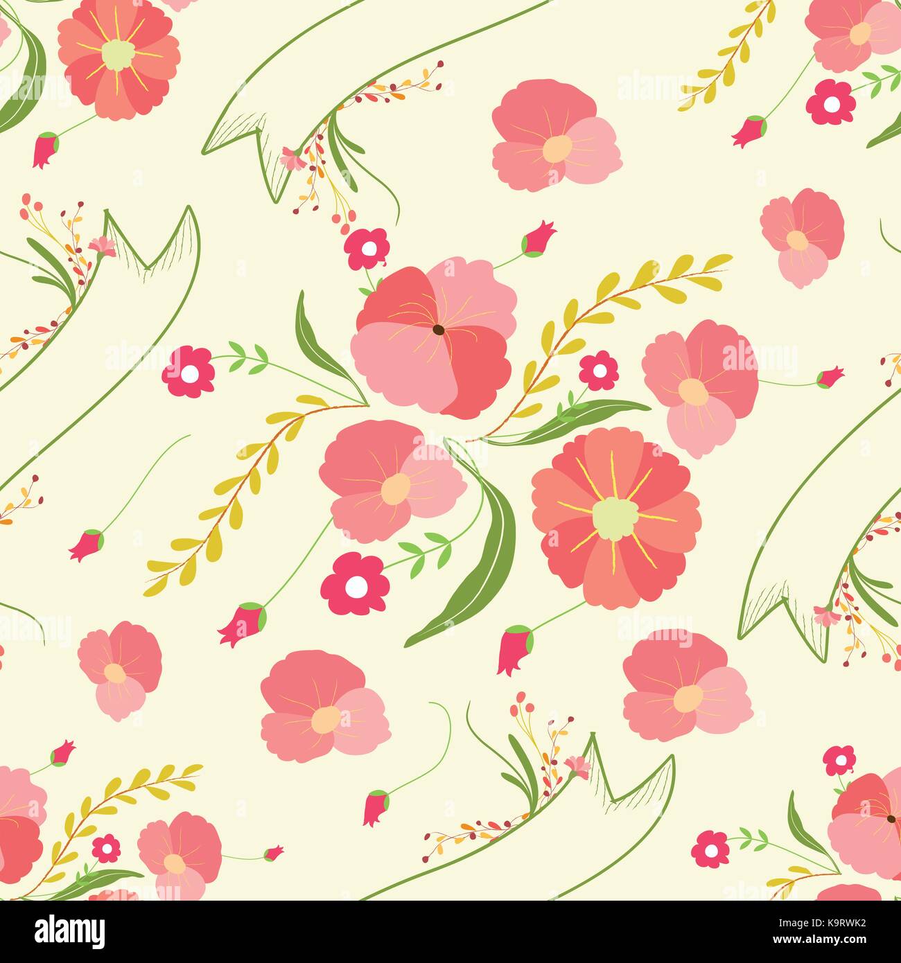 Spring flowers backgrounds - seamless floral pattern Stock Vector Image ...