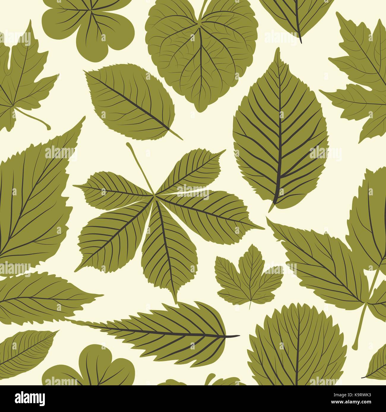 Seamless pattern with leaves, floral Stock Vector Image & Art - Alamy