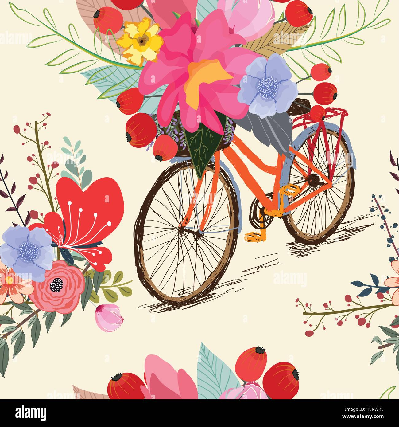 Light pink bike Stock Vector Images - Alamy