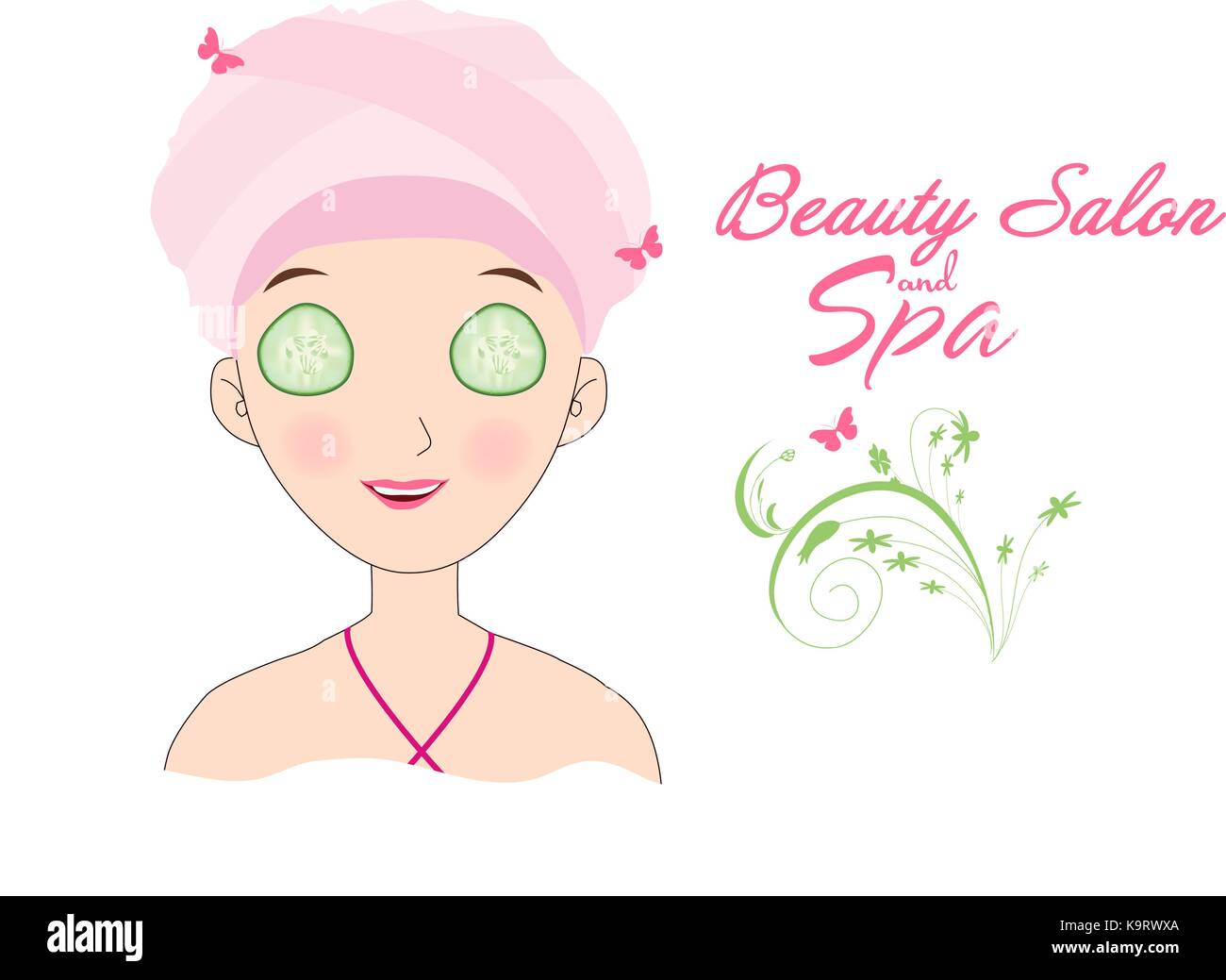 Happy beauty salon Stock Vector Images - Alamy