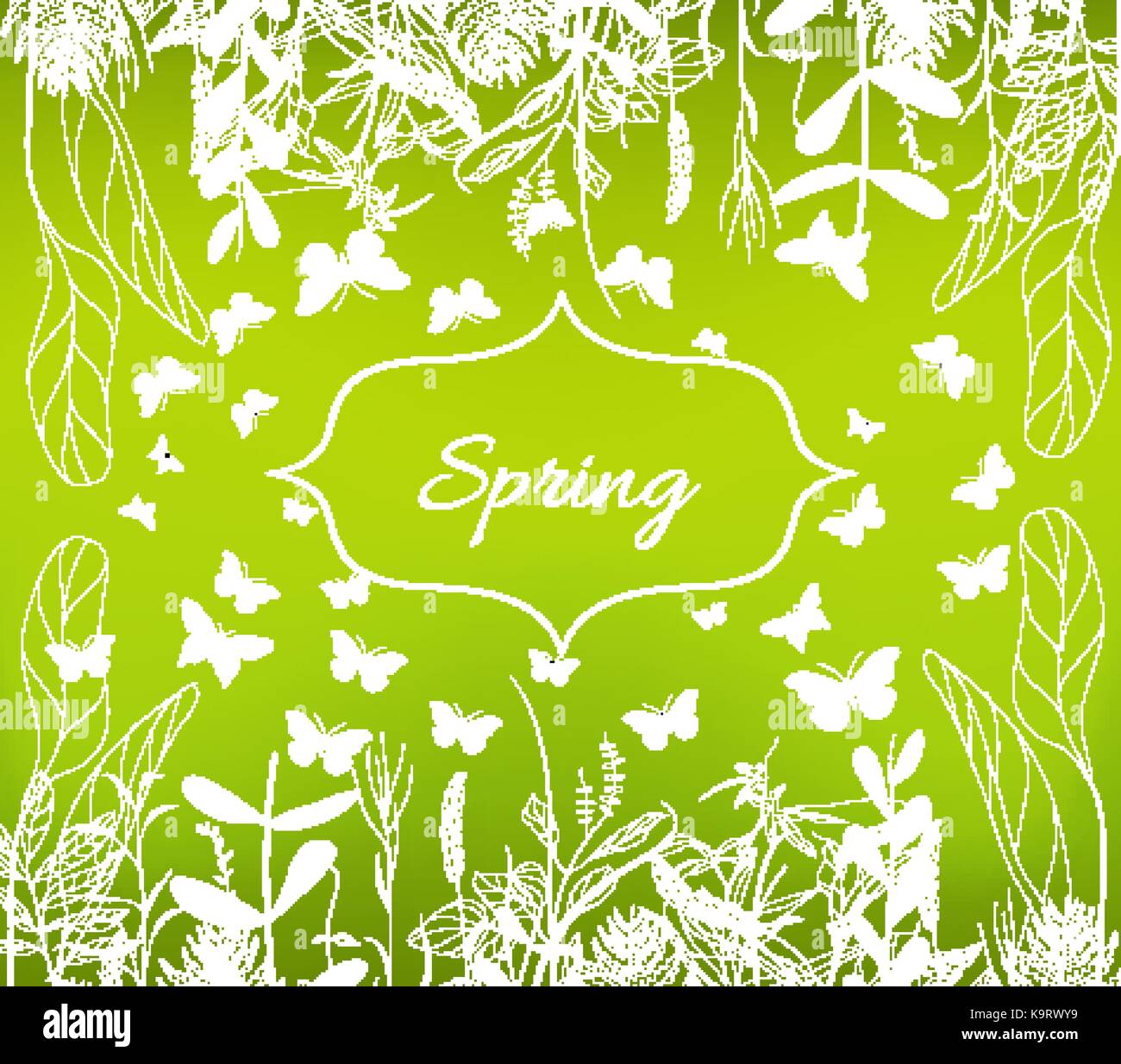 Green spring ornament background Stock Vector Image & Art - Alamy