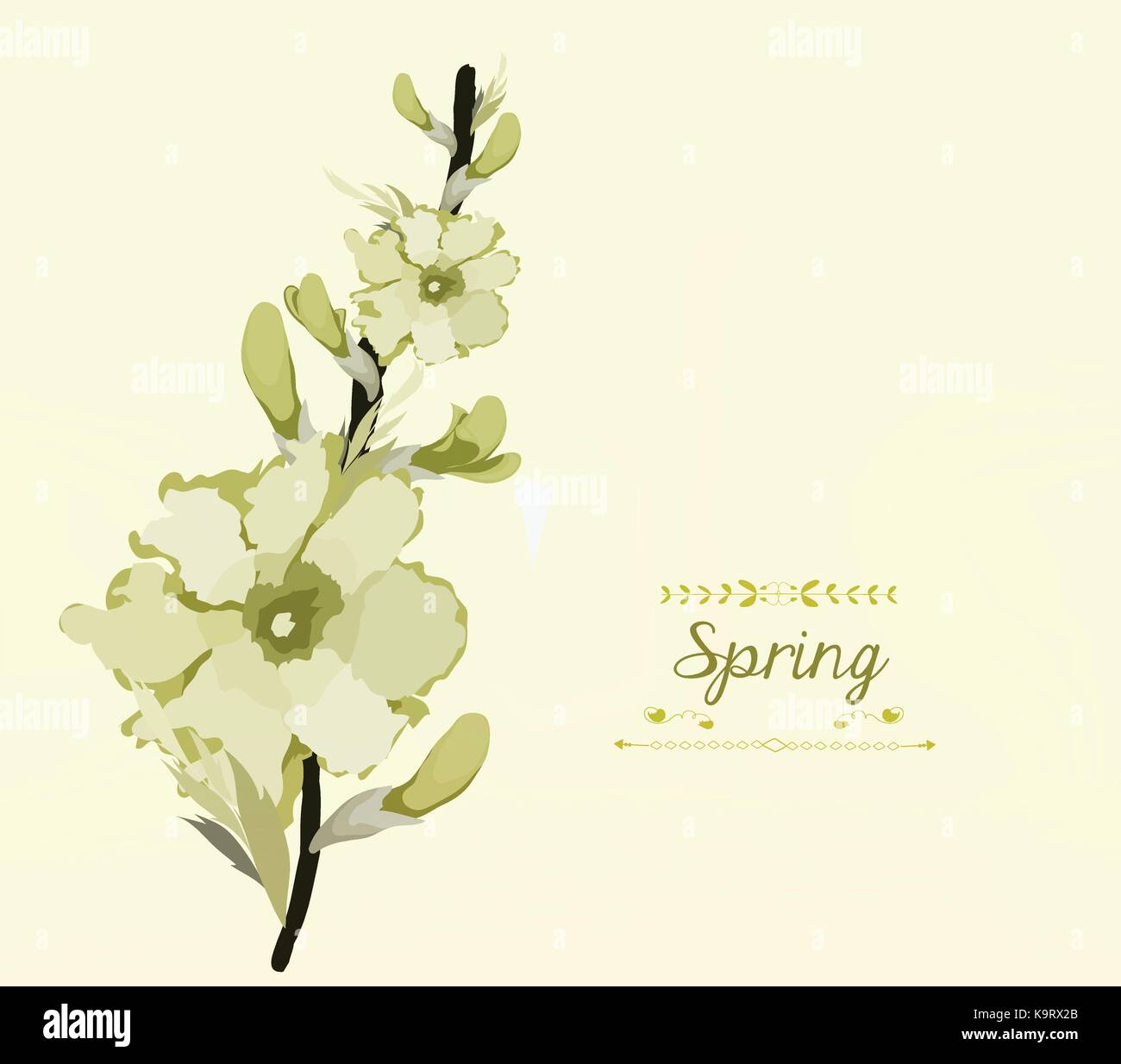 Floral background, spring theme, greeting card Stock Vector Image & Art ...