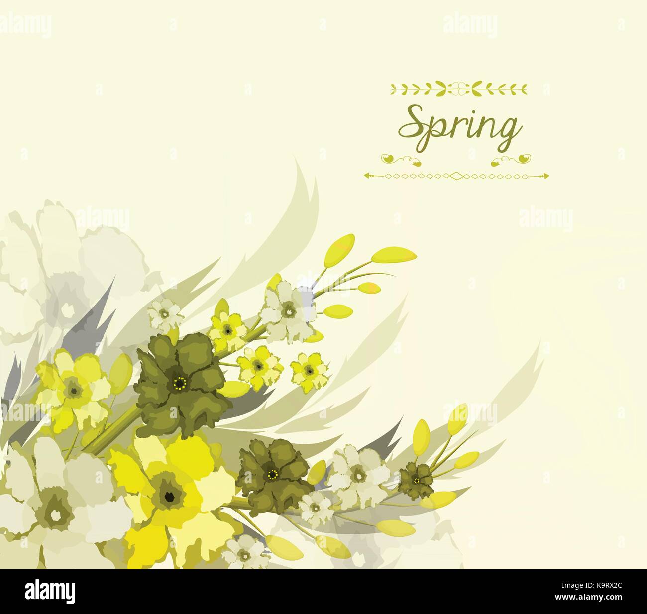 Floral background, spring theme, greeting card Stock Vector Image & Art ...