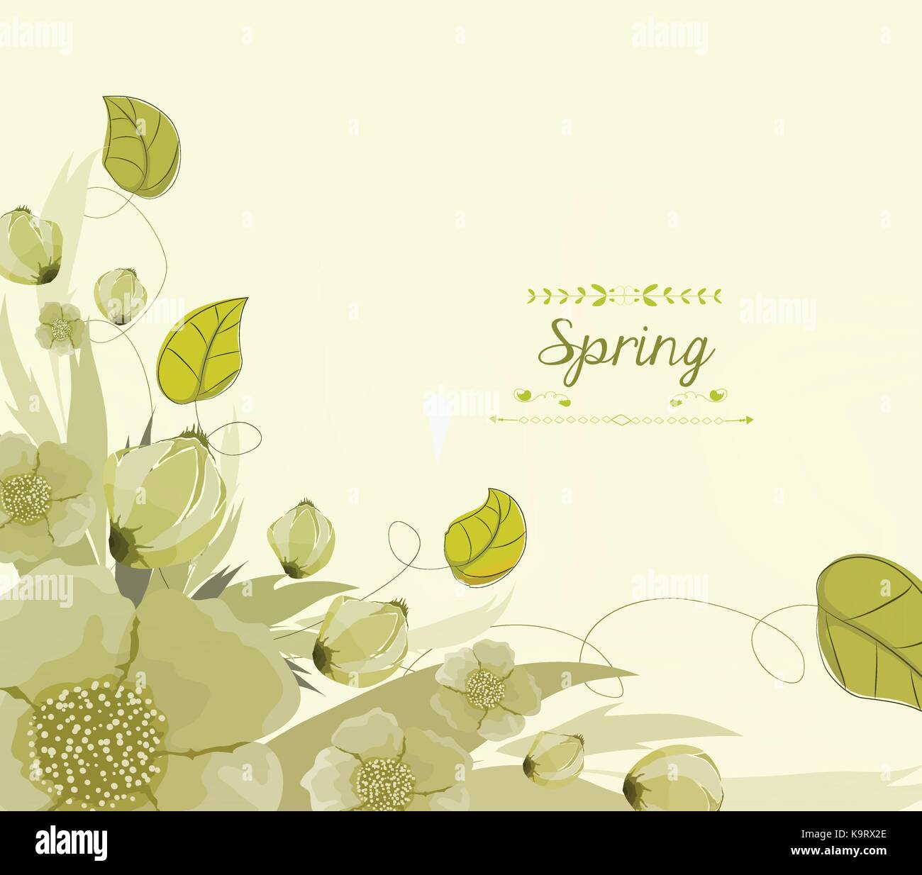 Floral background, spring theme, greeting card Stock Vector Image & Art ...