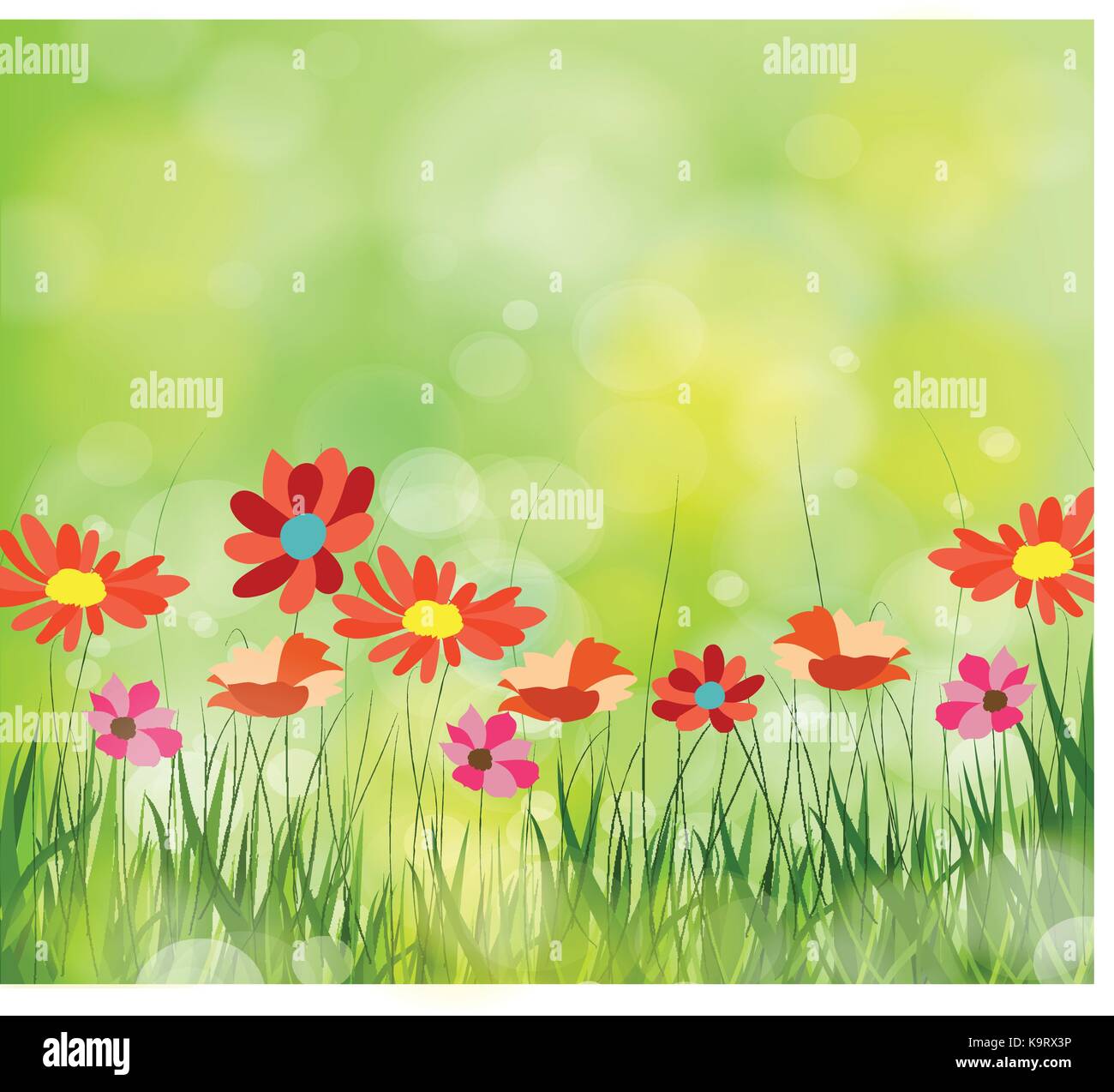 Gorgeous spring background with grass multiple bokehs Stock Vector ...