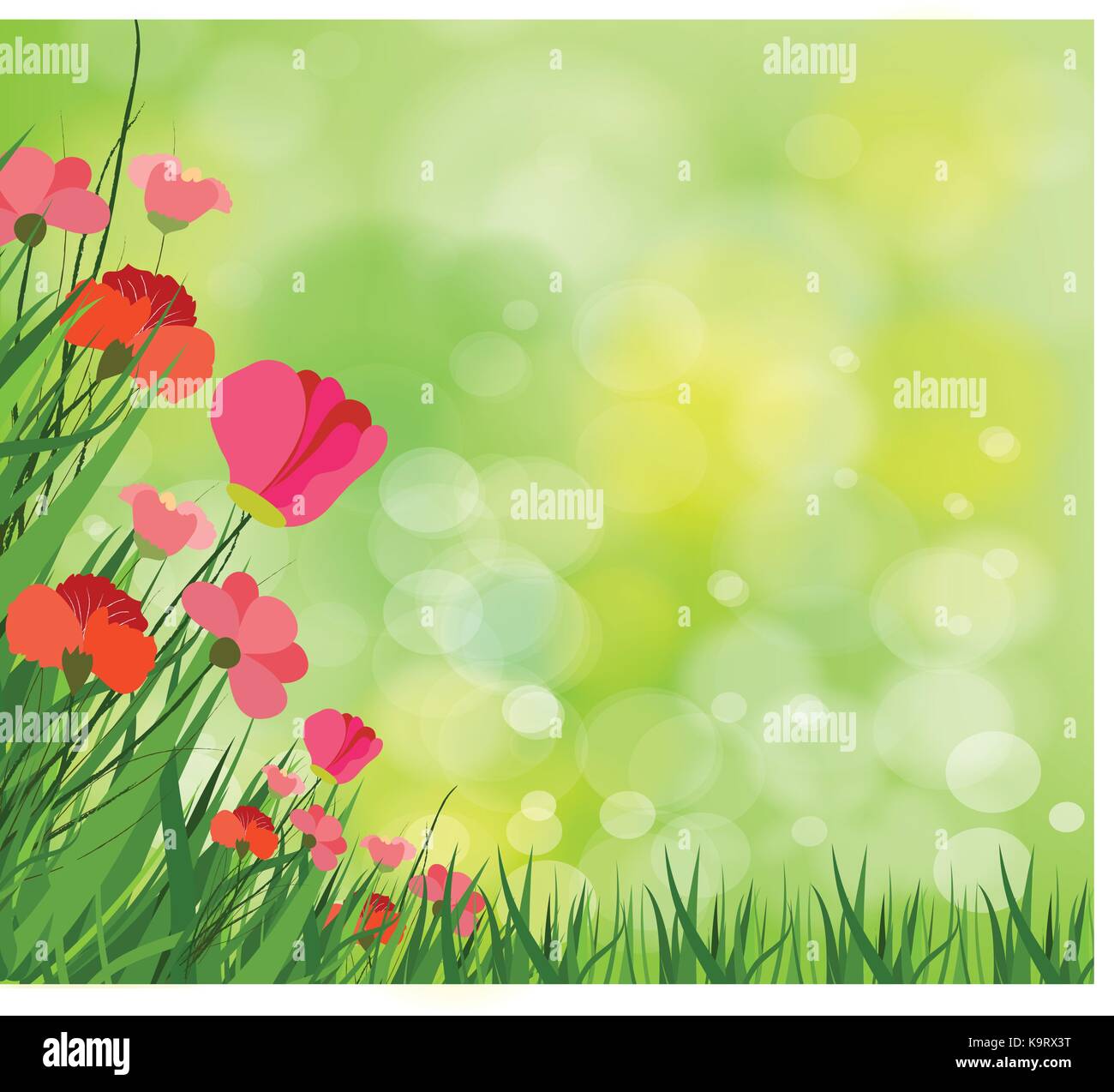 Gorgeous spring background with grass multiple bokehs Stock Vector ...
