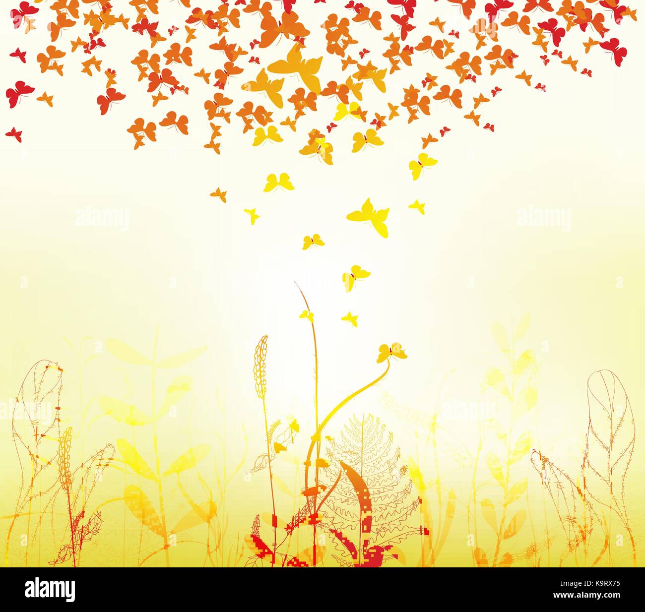 spring with colorful butterflies Stock Vector Image & Art - Alamy