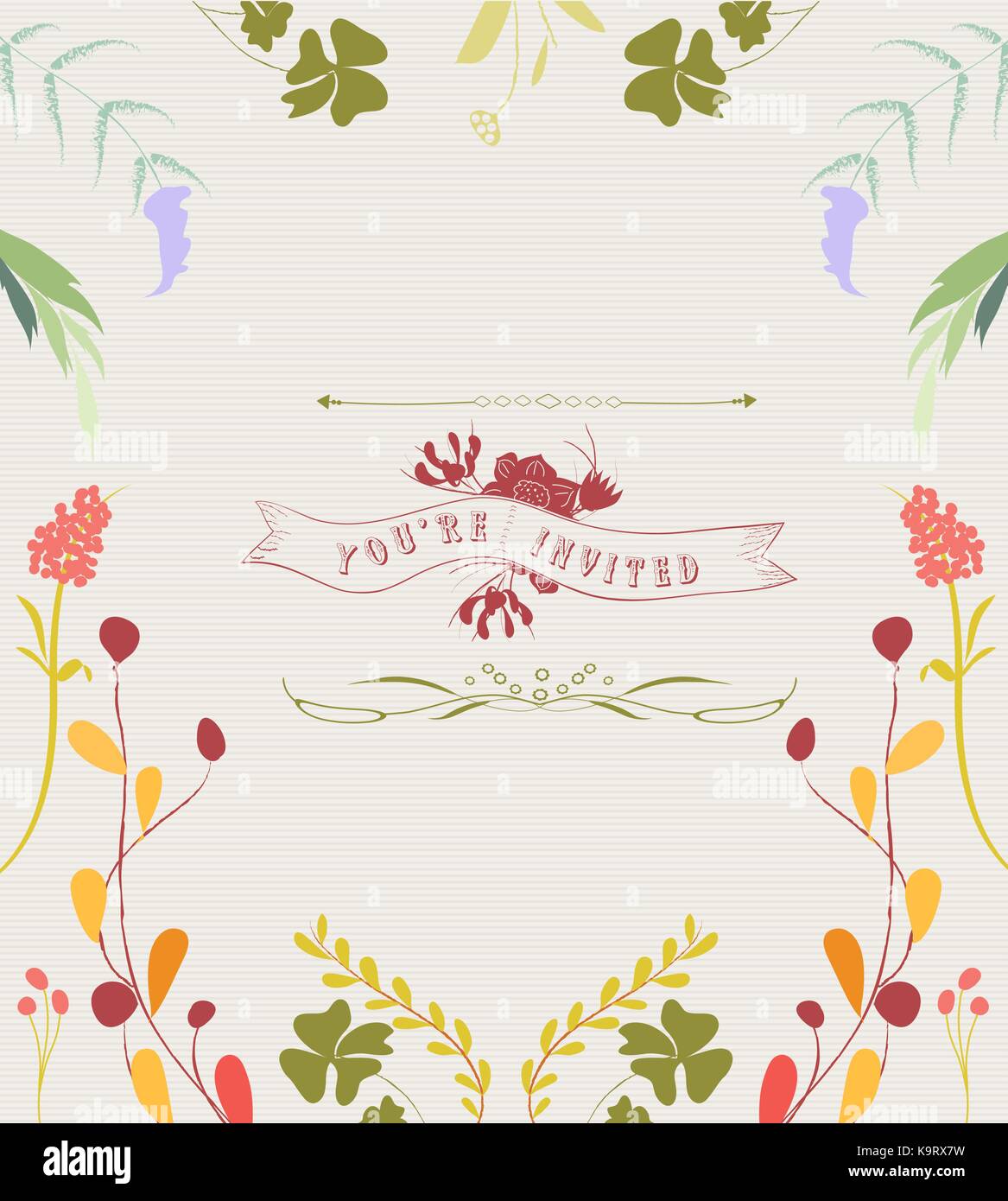 Hand Drawn Floral Frame Background Stock Vector Image & Art - Alamy