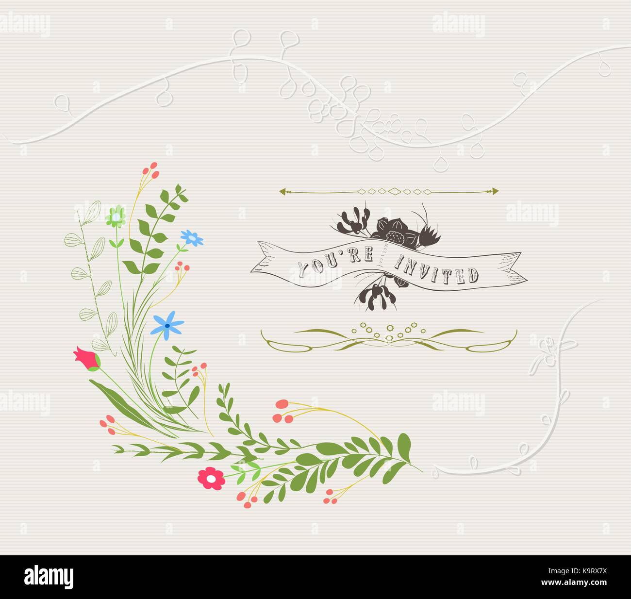 Hand Drawn Floral Design Stock Vector Image & Art - Alamy