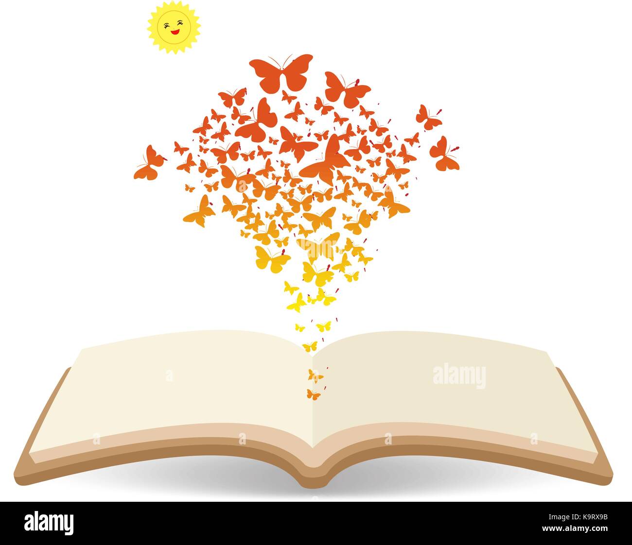 Spring with butterflies colorful in the book Stock Vector Image & Art ...