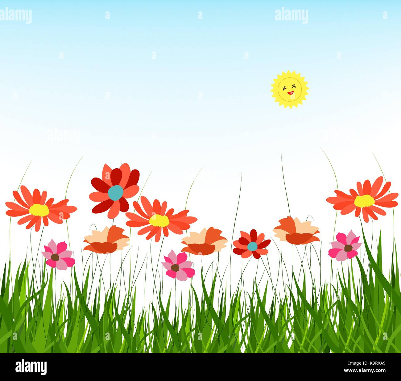 Blue sky over land Stock Vector Images - Alamy