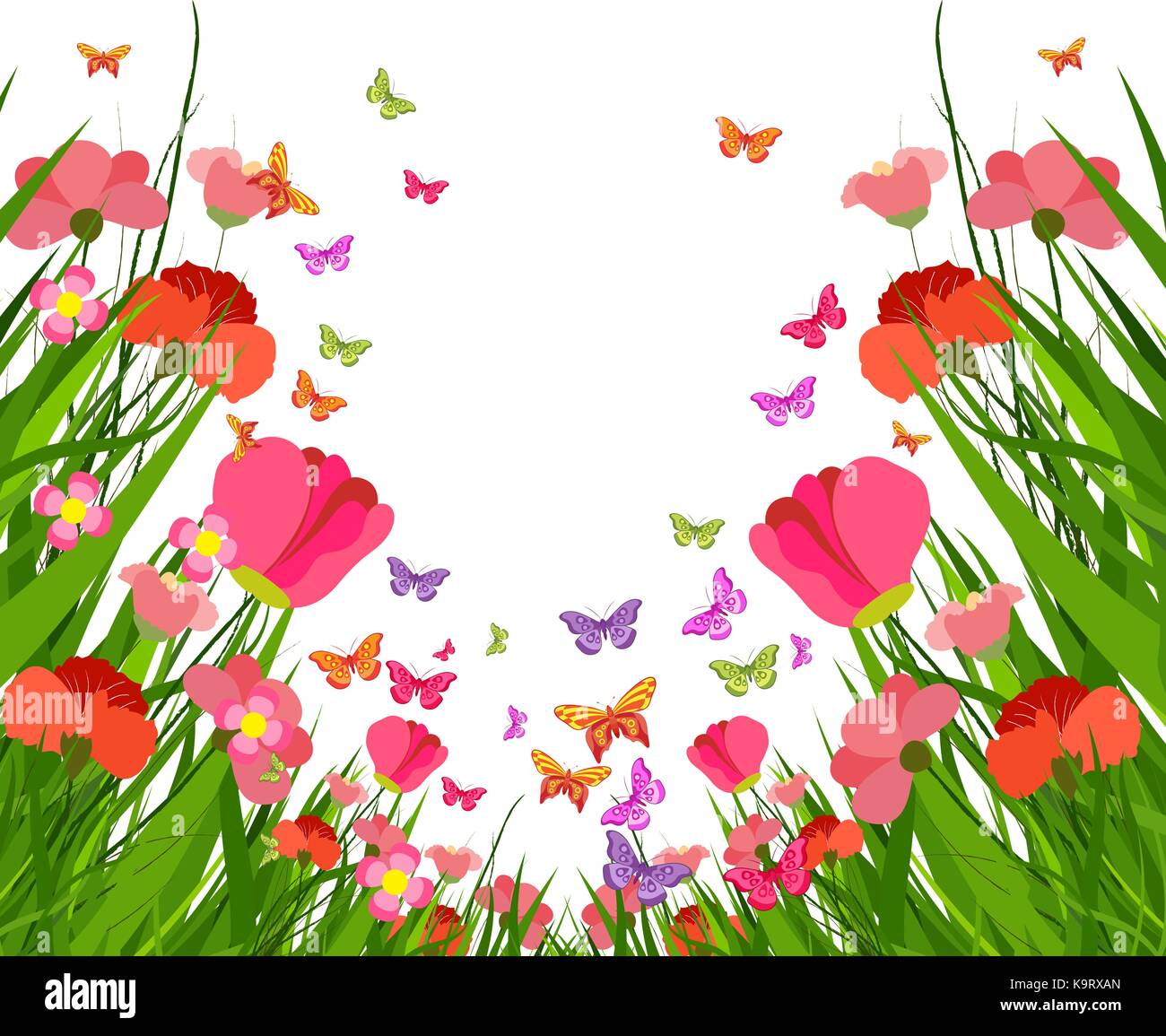 spring flower and butterfly Stock Vector Image & Art - Alamy