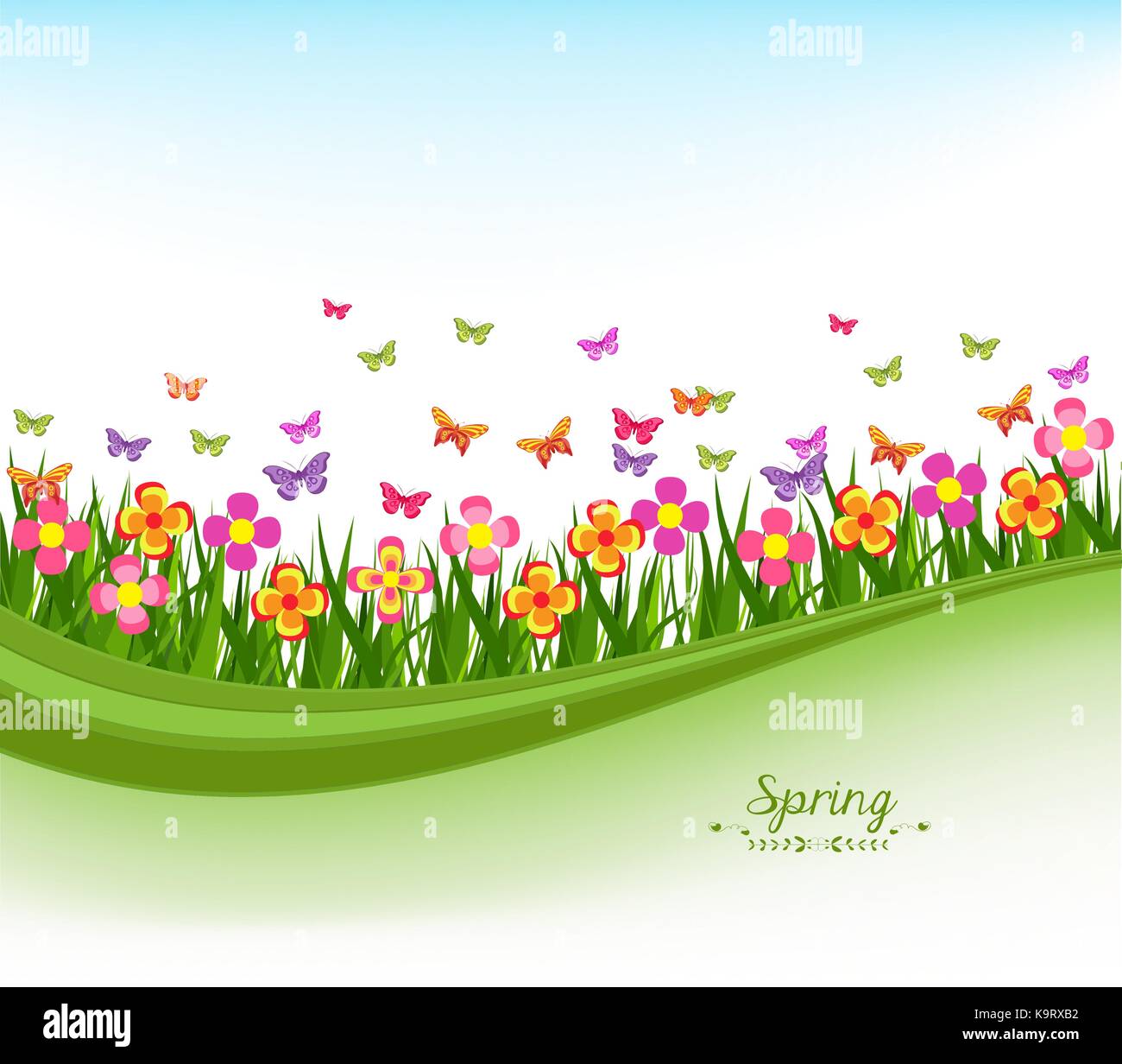 Blue sky over land Stock Vector Images - Alamy