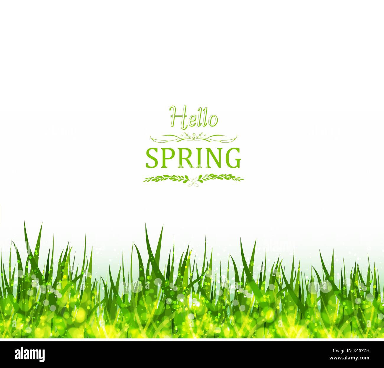 hello spring background with grass Stock Vector Image & Art - Alamy